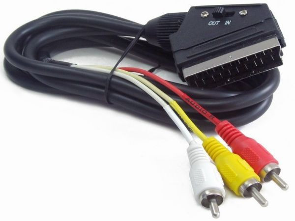 CCV-519-001 Gembird Bidirectional sa prekidacem RCA to SCART audio-video cable, 1.8 m