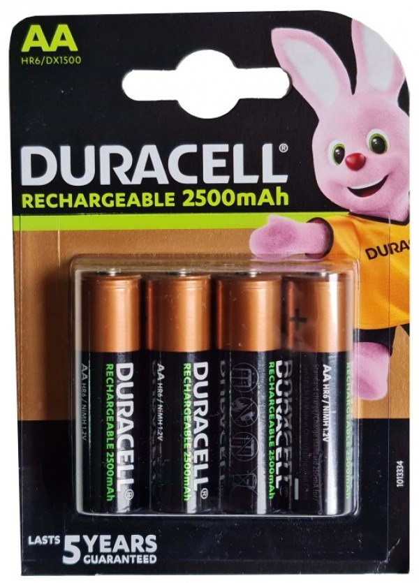 Duracell 2500mAh AA R6 MN1500, PAK4 CK,punjive NiMH baterije (rechargeable Duralock stay charged 5g)