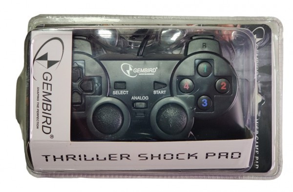 JPD-THRILLERSHOCK-BOX ** Gembird USB 2.0 analog vibration gamepad black(alt. JPD-UDV-01 (359)