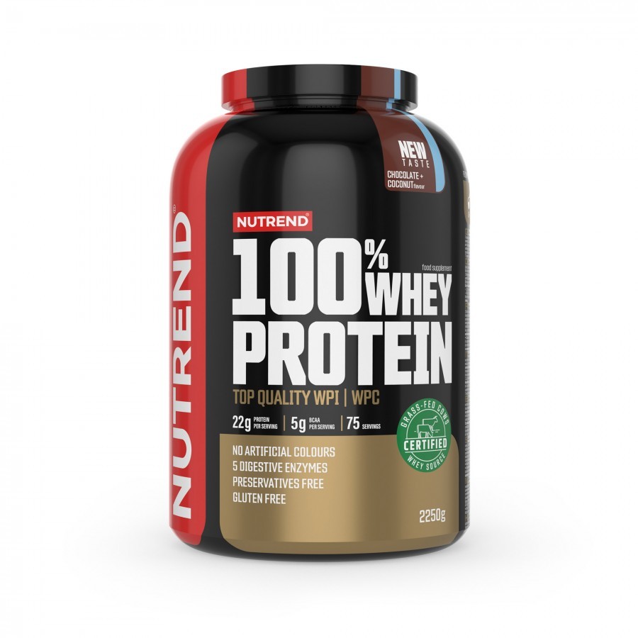 NUTREND 100% Whey protein 2250g Chocolate + Coconut