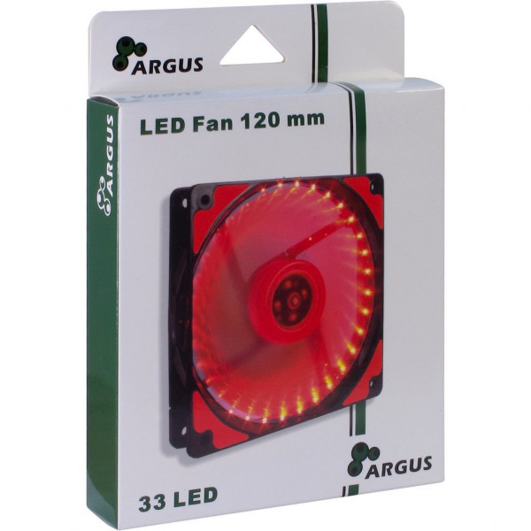 InterTech Fan Argus L-12025 RD, 120mm LED, Red