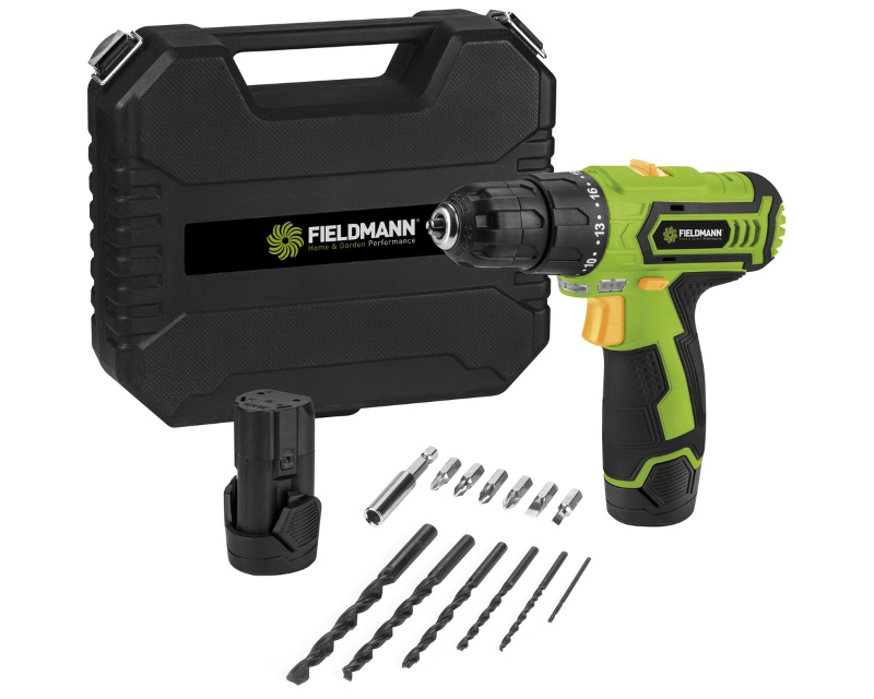 FIELDMANN FDV 10252-A Akumulatorska bušilica 12V + pribor (13 delova)