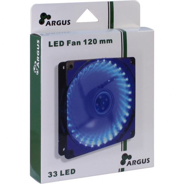 InterTech Fan Argus L-12025 BL, 120mm LED, Blue