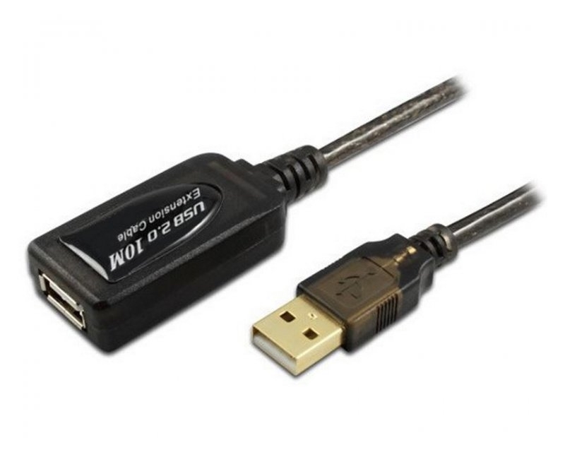 E-GREEN Kabl sa pojačivačem USB A – USB A M/F 10m crni