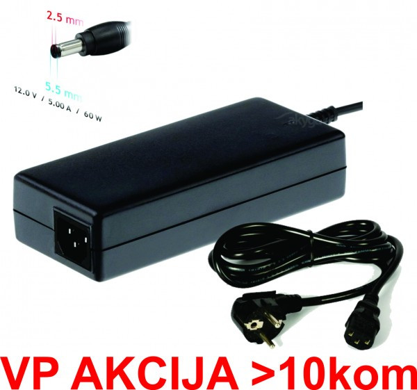 NPA-AC47 ** Gembird punjac 12v/5A 60W, 1m kabl sa uzemljenjem, DC 5.5x2.1mm (660)