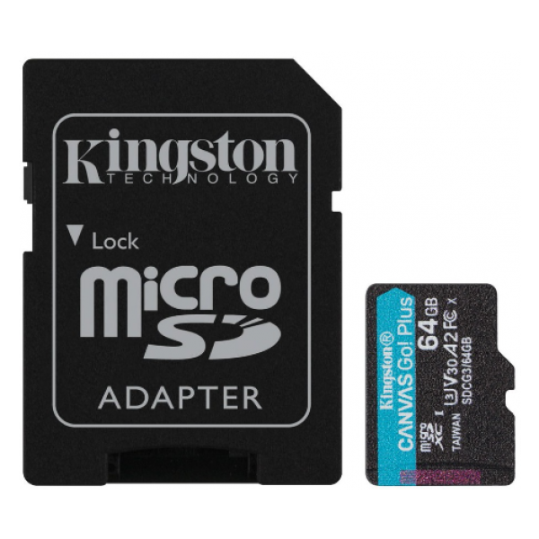 Micro SDXC Kngston 64GB 64GB class 10 U3 170MB/s - 70MB/s + adapter