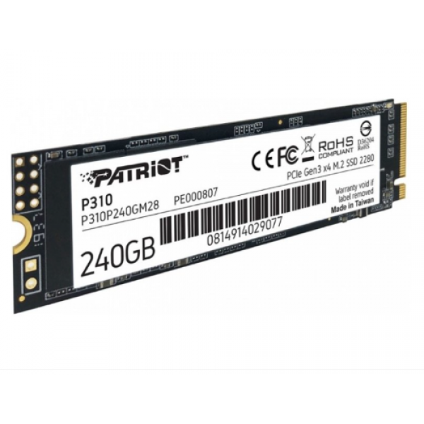 SSD M.2 NVMe 240GB Patriot P310 1700MBs/1000MBs P310P240GM28