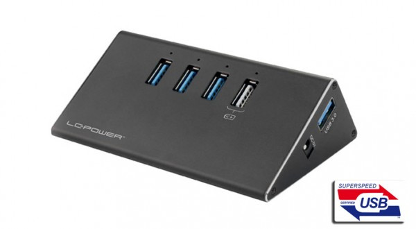 USB LC Power LC-HUB-ALU-2B-4 HUB 4port USB3.0 Aluminium New