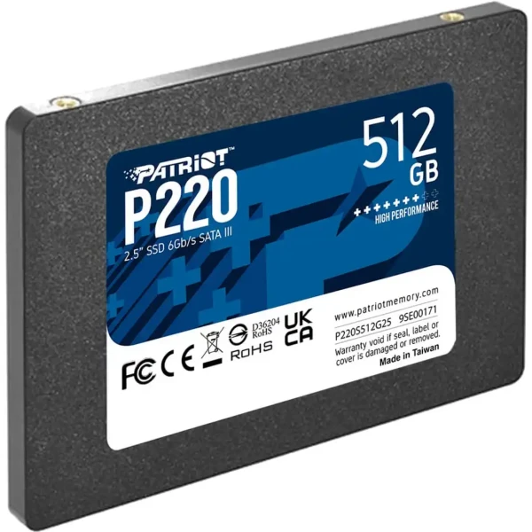 SSD 2.5 SATA3 512GB Patriot P220 550MBs500MBs P220S512G25