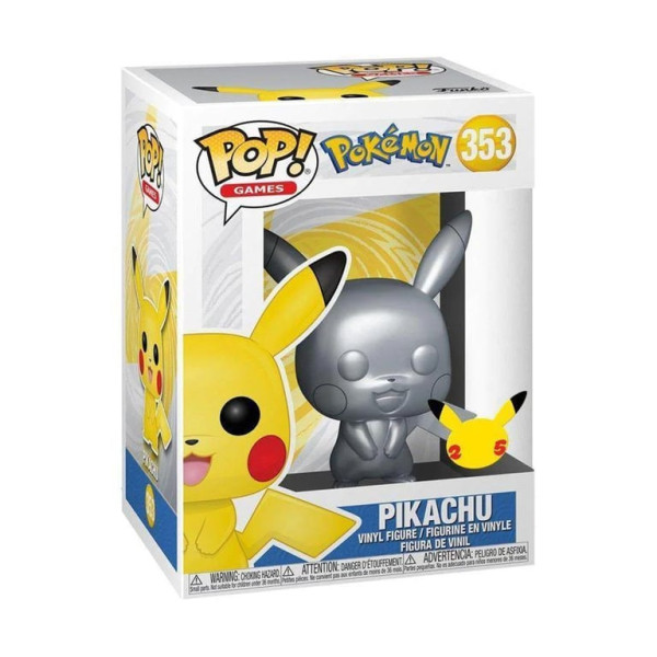 Pokemon POP! Vinyl - Pikachu Silver Metalic 10\''