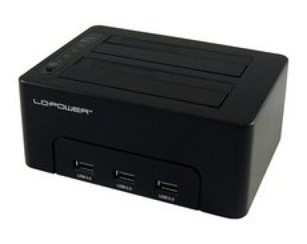 HDD DOCKING LC-DOCK-U3-HUB USB3.0 2x HDD/SSD + 3x USB3.0 HUB Black