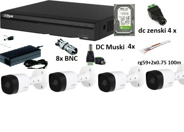 DAHUA-01 * SET 4 KAMERE + DVR FULL HD 2 TB