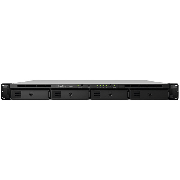 Synology RackStation RS822RP+; Rack 1U; AMD Ryzen V1500B 4-core 2.2 GHz; 2 GB DDR4 ECC SODIMM; 4x 3.5''2.5'' HDD bays; 4x RJ-45 1GbE LAN Port