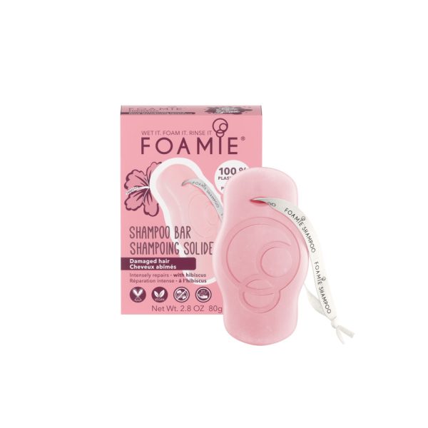 FOAMIE ČVRSTI ŠAMPON ZA OŠTEĆENU KOSU – HIBISKUS 80g