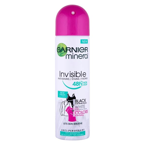 Garnier Mineral Deo Invisible Black, White & Colors Fresh Sprej 150 ml