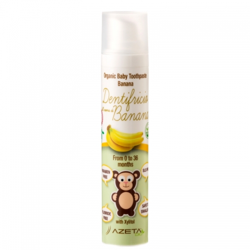 AzetaBio ORGANSKA PASTA ZA ZUBE 0-36 BANANA 50 ML