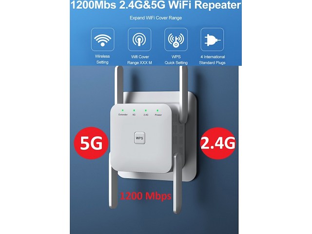 WiFi pojacivac 5G i 2.4G 1200Mbps WiFi repetitor bezicn