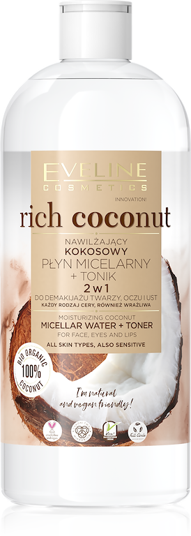 EVELINE - RICH COCONUT MICELARNA VODA SA KOKOSOM 500 ML