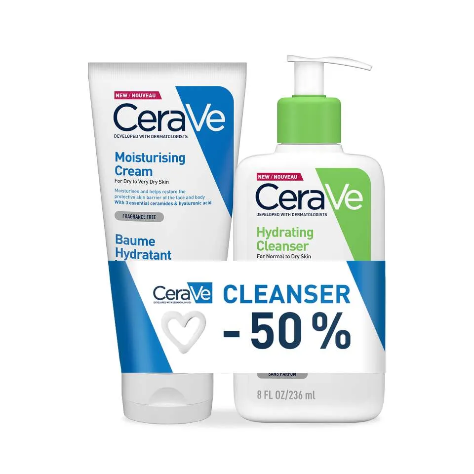 Cerave Hidrantna krema 177ml + hidrantna emulzija za čišćenje 236ml