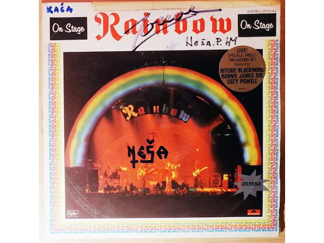 2LP RAINBOW - On Stage (1977), PGP, srebrna, G+