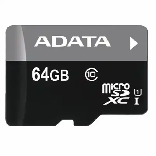 Micro SD Card 64GB AData + SD adapter AUSDH64GUICL10-RA1/ class 10