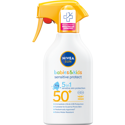 NIVEA SUN dečiji & babies Sensitive protect sprej sa rasprš. za oset. kožu SPF 50+ 270 ml
