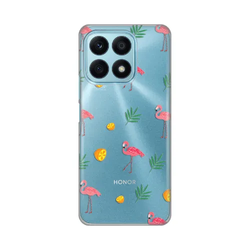 Silikonska futrola - maska print Skin za Huawei Honor X8a Flamingos