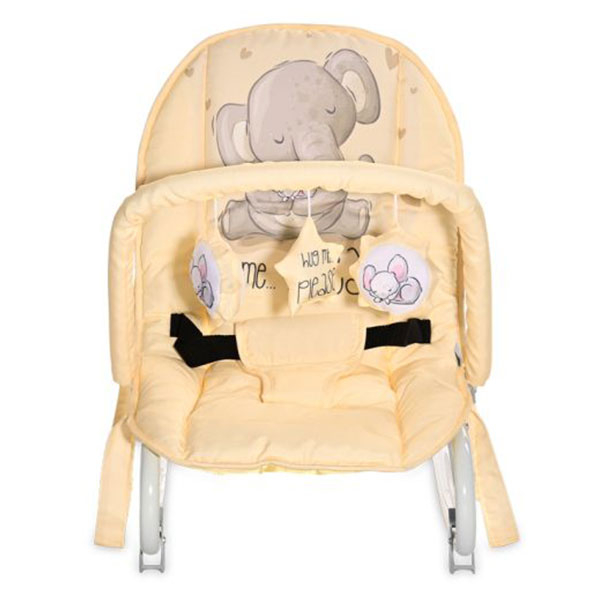 Ležaljka za bebe Lorelli Eliza - Yellow Cute Elephant 10110142376