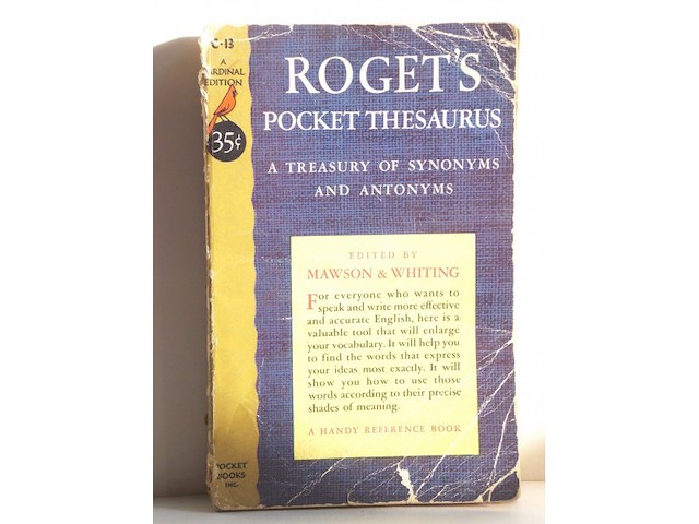 Roget`s Pocket Thesaurus a treasury of synonyms
