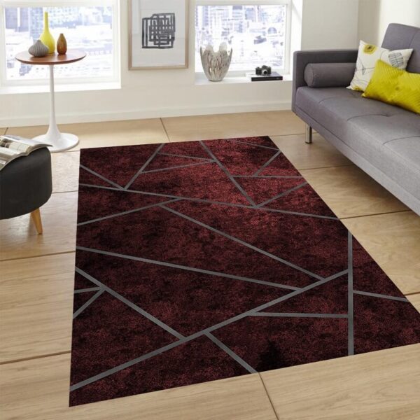 Tepih sa gumenom podlogom 120x180cm – Bordo trouglovi, TG-1078