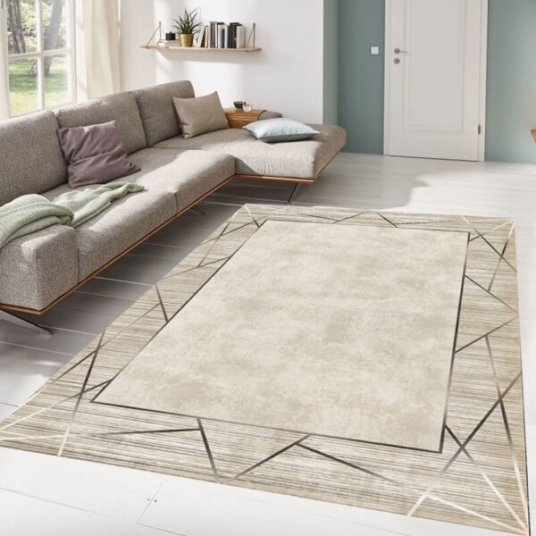 Tepih sa gumenom podlogom 120x180cm – Geometric bež, TG-1077