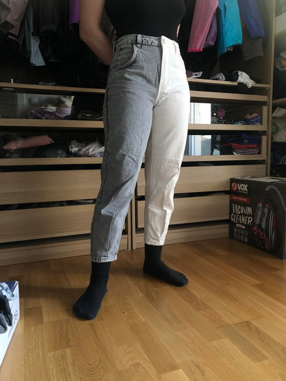 Sivo-Bele farmerice MOM kroja