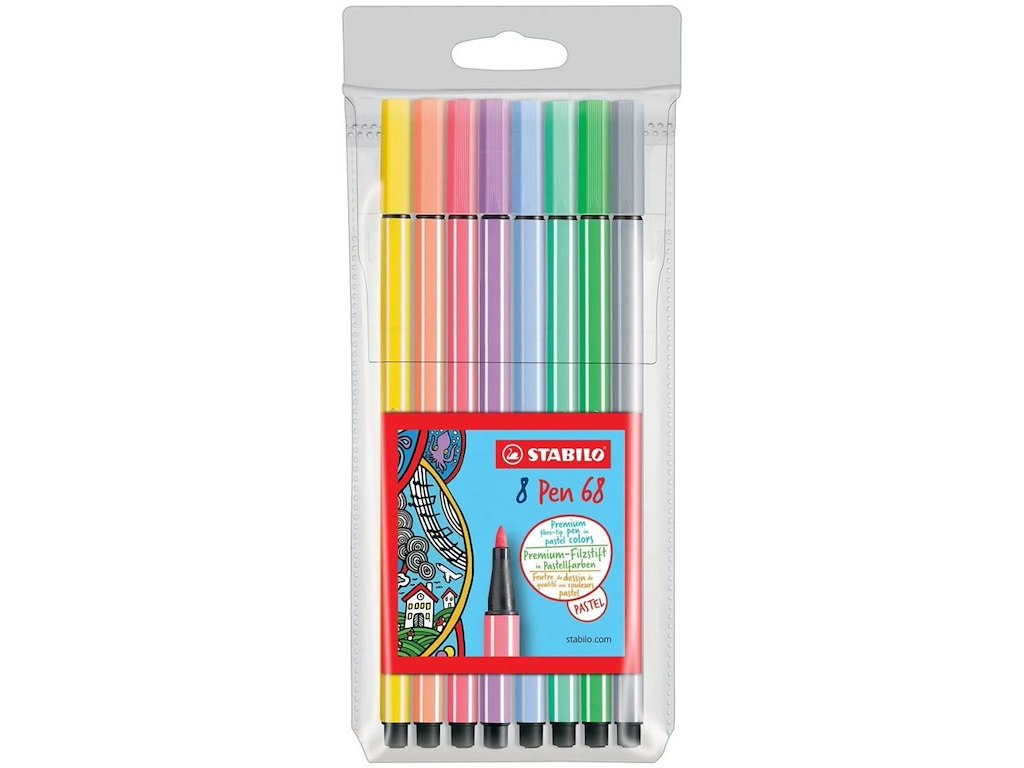Stabilo Flomaster Pen 68 Pastel set 1/8