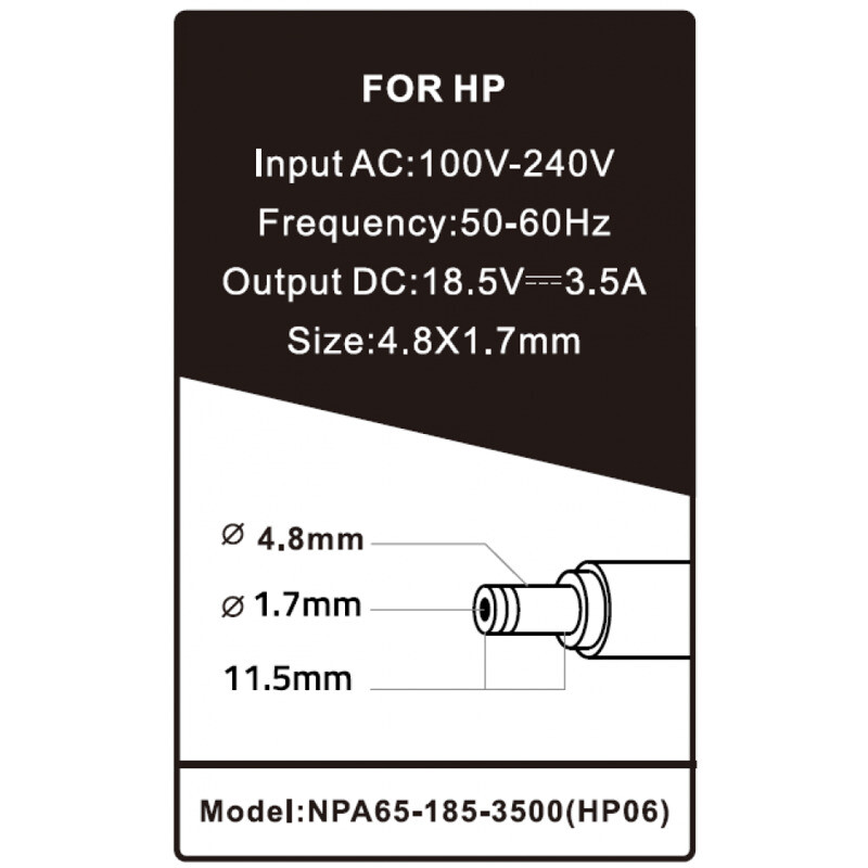 NPA65-185-3500 (HP06) ** Gembird punjac za laptop 65W-18.5V-3.5A, 4.8×1.7mm yellow (860)