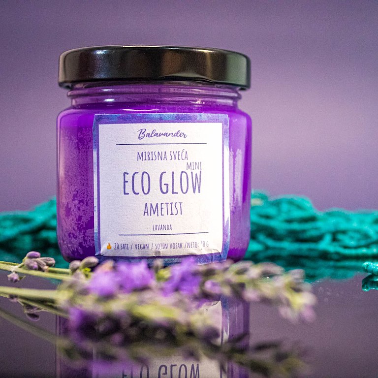 Mini Eco Glow – Ametist – mirisna sveća