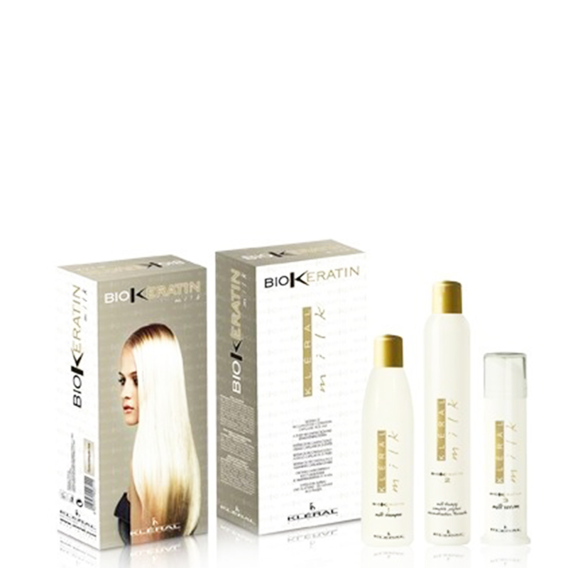 Kleral – Biokeratin Milk – A 3-step Reconstruction And Straightening System: Šampon – 250ml, Tretman – 250ml, Serum – 100ml