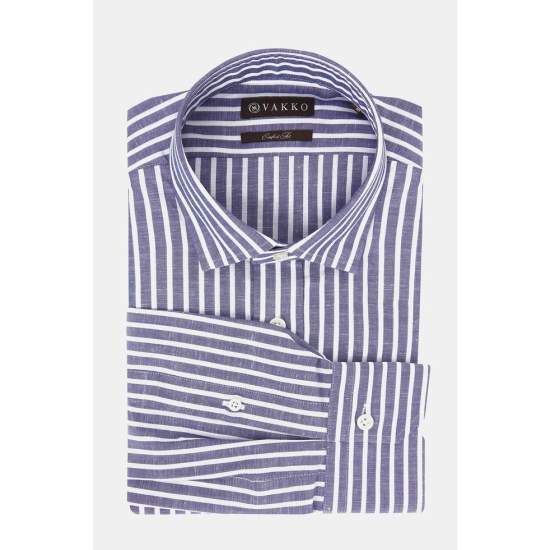 Vakko STRIPED PATTERNED SPORTS SHIRT