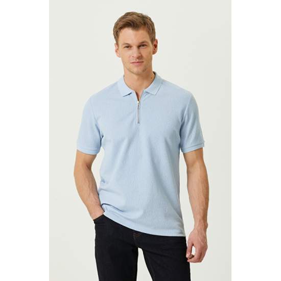 Blue Polo Neck T-shirt