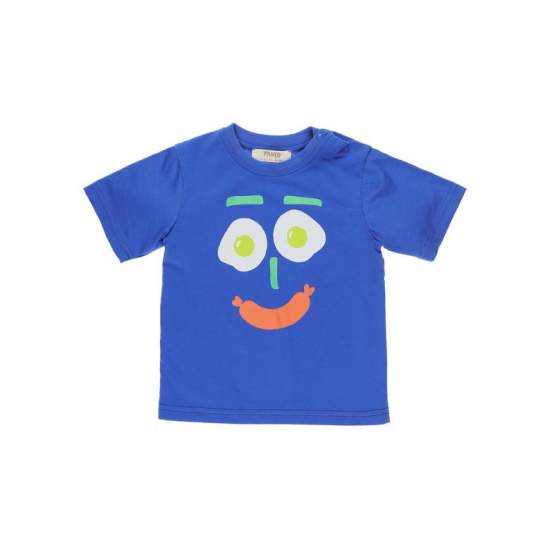 Baby Boy Smiling Face Printed Short Sleeve T-shirt