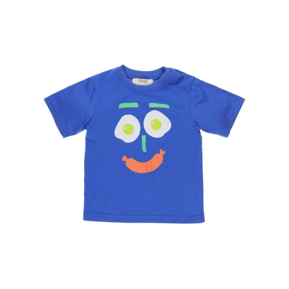 Baby Boy Smiling Face Printed Short Sleeve T-shirt