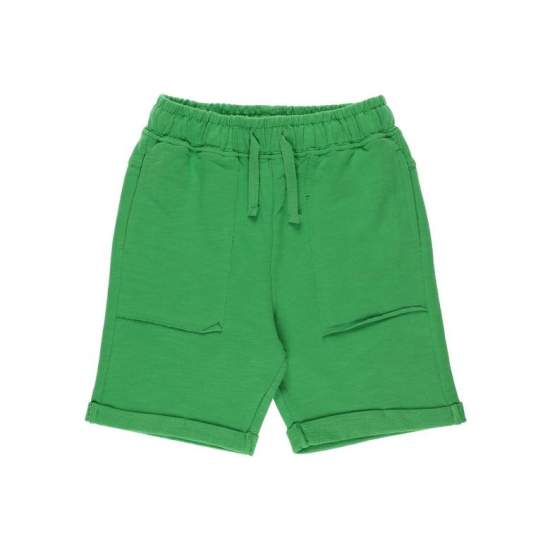 Boys Gray Woven Shorts with Pockets