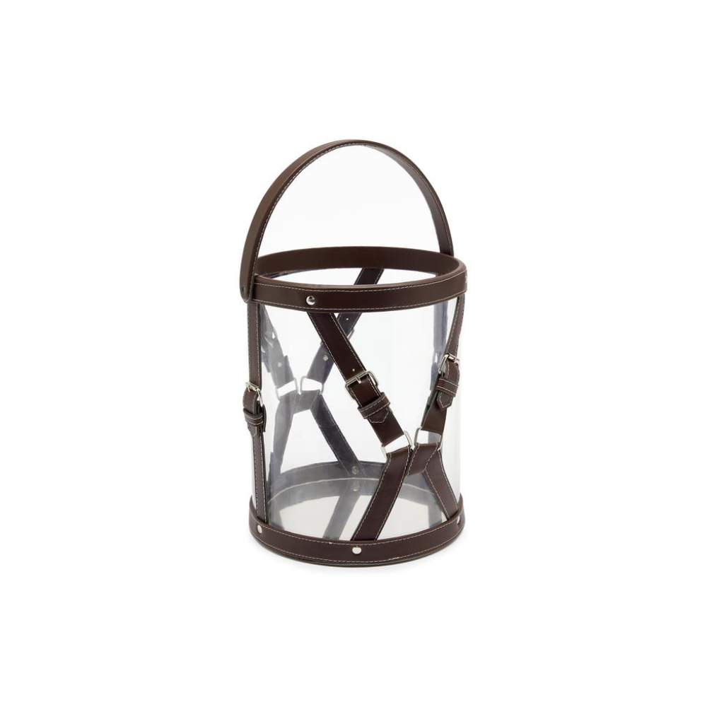 Vakko LEATHER HANDLE GLASS LANTERN