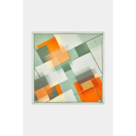 Vakko GEOMETRIC PATTERNED SILK SCARF