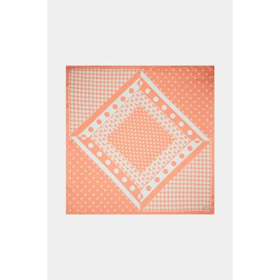 Vakko GEOMETRIC PATTERNED SILK SCARF