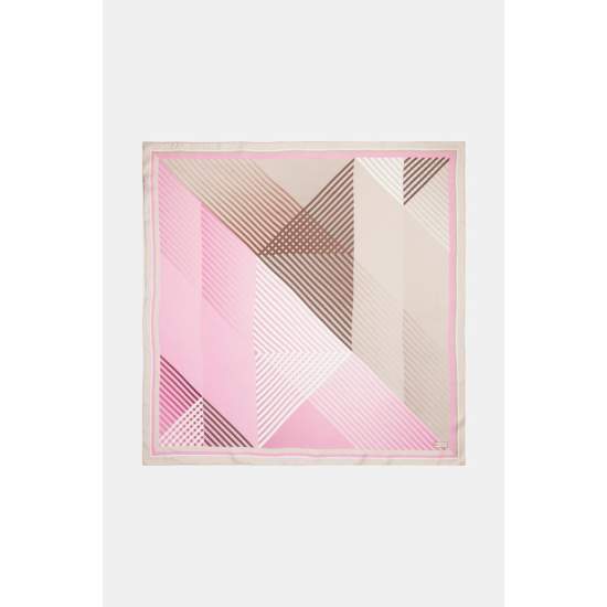 Vakko GEOMETRIC PATTERNED SILK SCARF