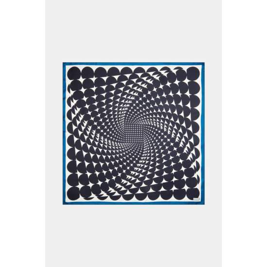 Vakko GEOMETRIC PATTERNED SILK SCARF