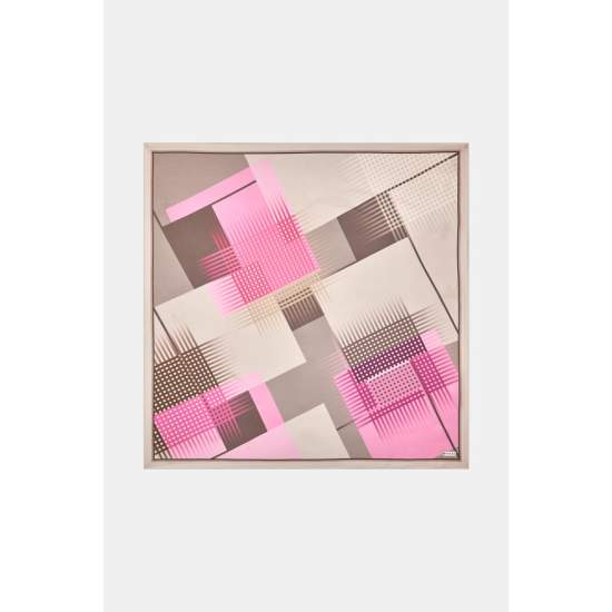 Vakko GEOMETRIC PATTERNED SILK SCARF