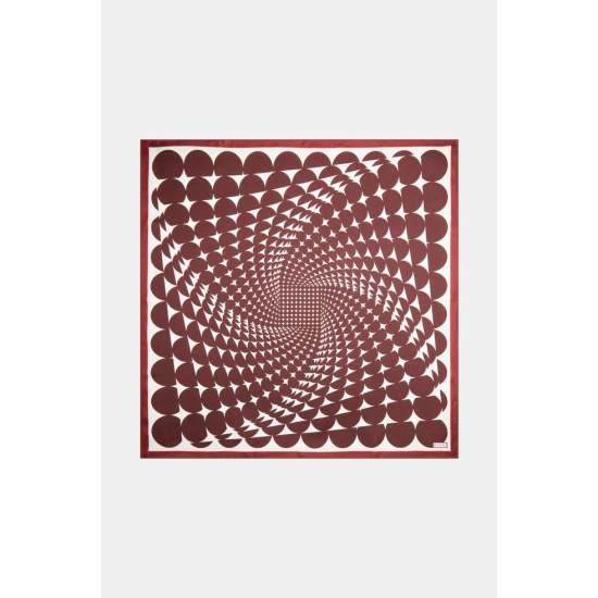 Vakko GEOMETRIC PATTERNED SILK SCARF