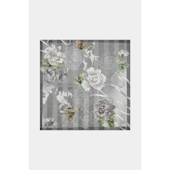 Vakko FLORAL PATTERNED SILK SCARF