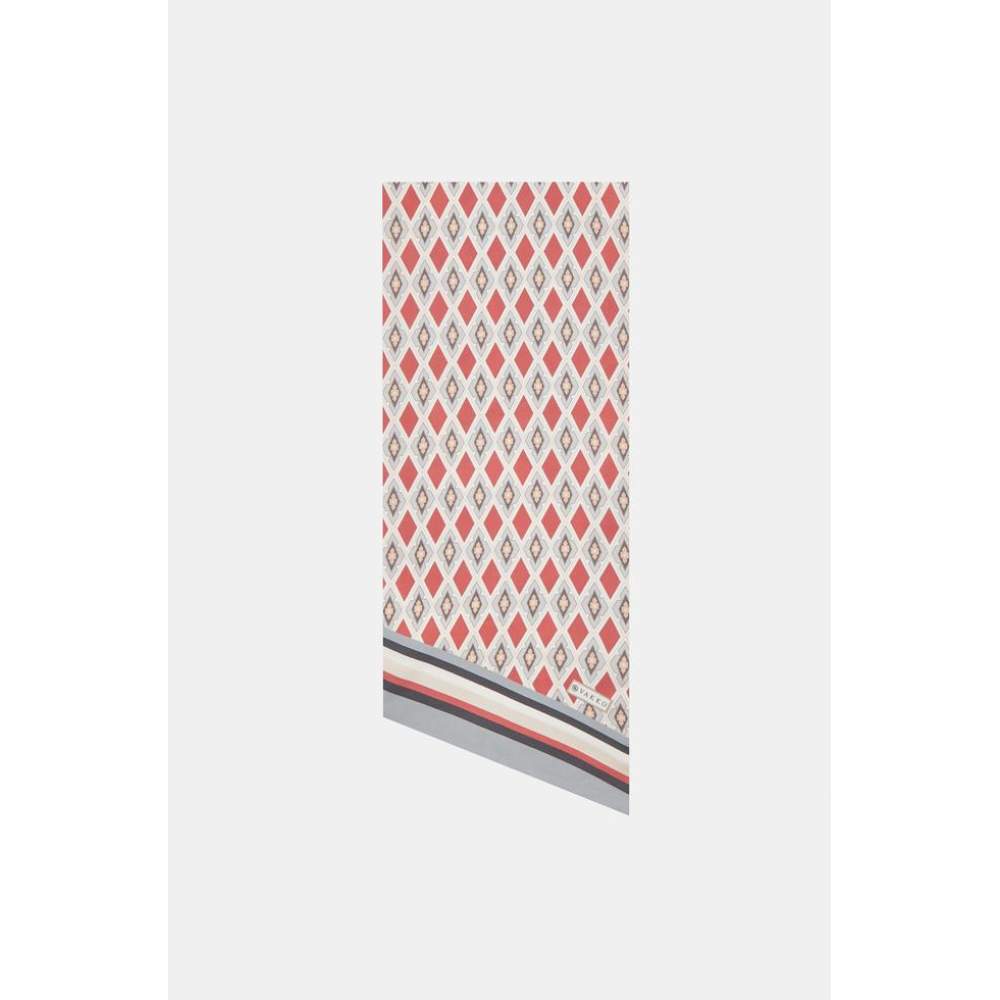 Vakko GEOMETRIC PATTERNED SILK SCARF